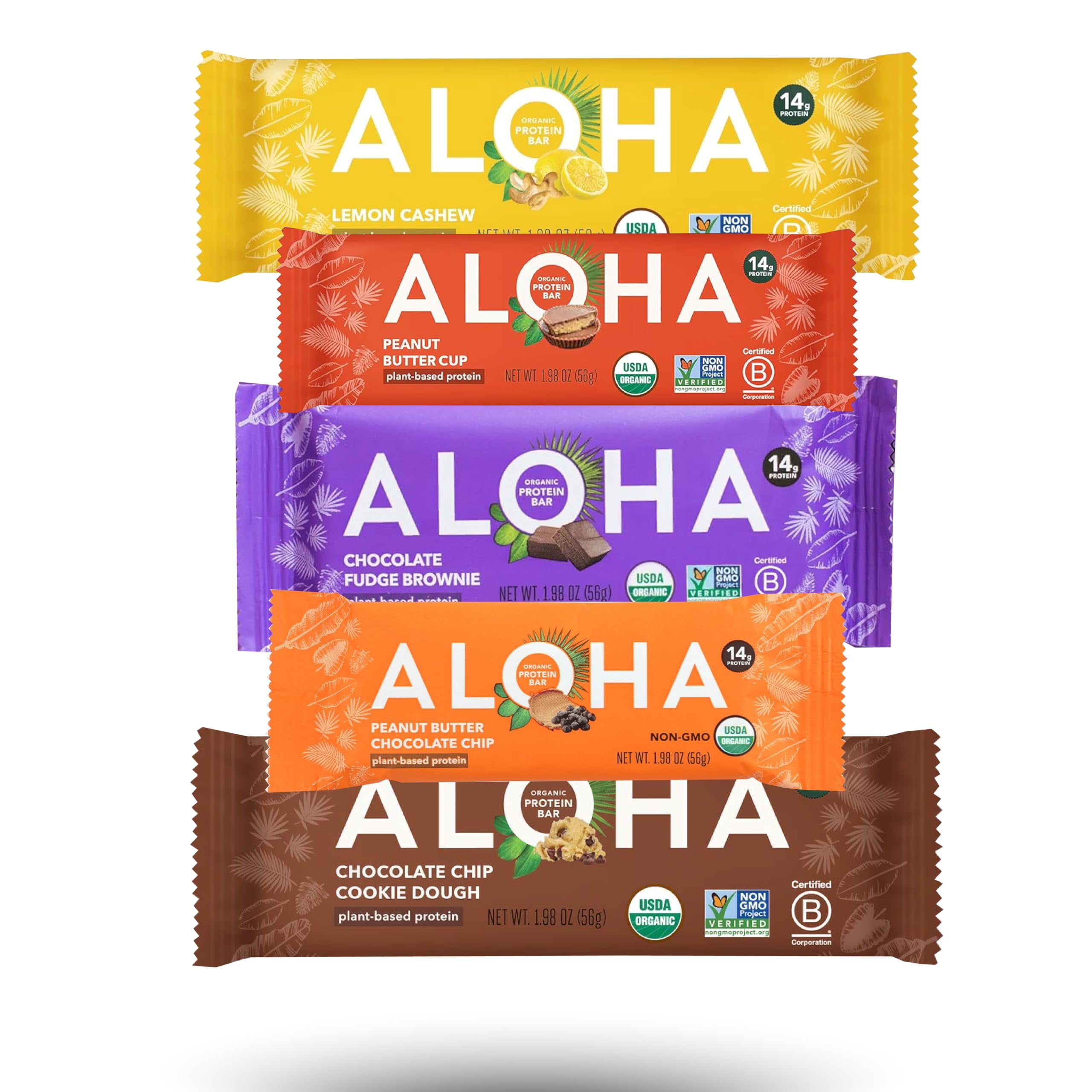 Aloha Protein Bars Organic XEF1 Plant Based Protein Bars | Chip, Cup ...
