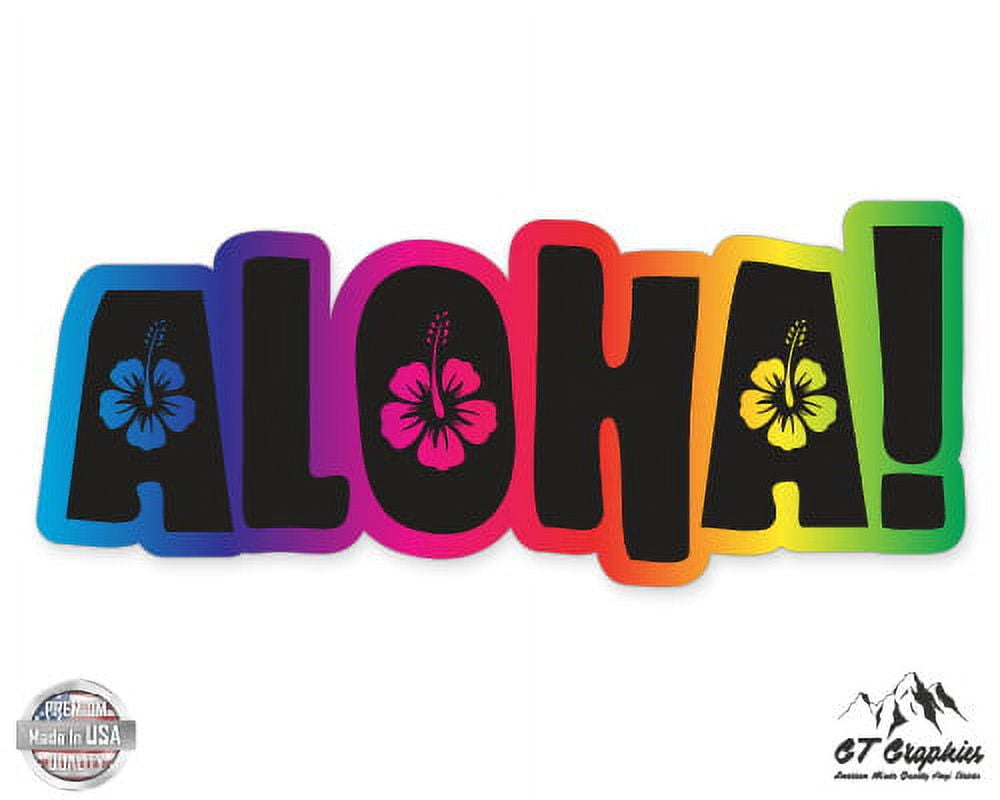 Aloha Rainbow - 3" Vinyl Sticker - For Car Laptop I-Pad Phone Helmet ...