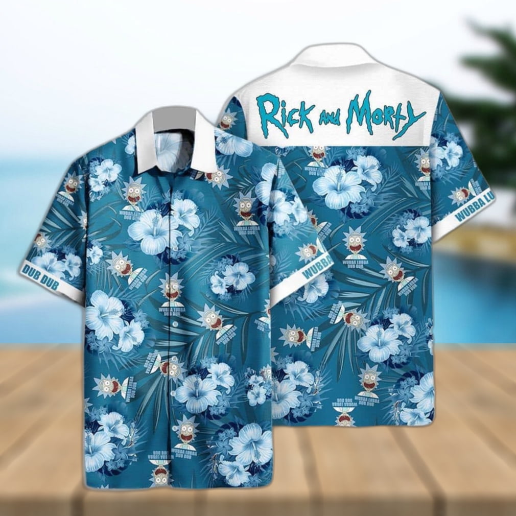 Aloha Rick And Morty Hawaiian Shirt Hibiscus Flowers Pattern Summer ...