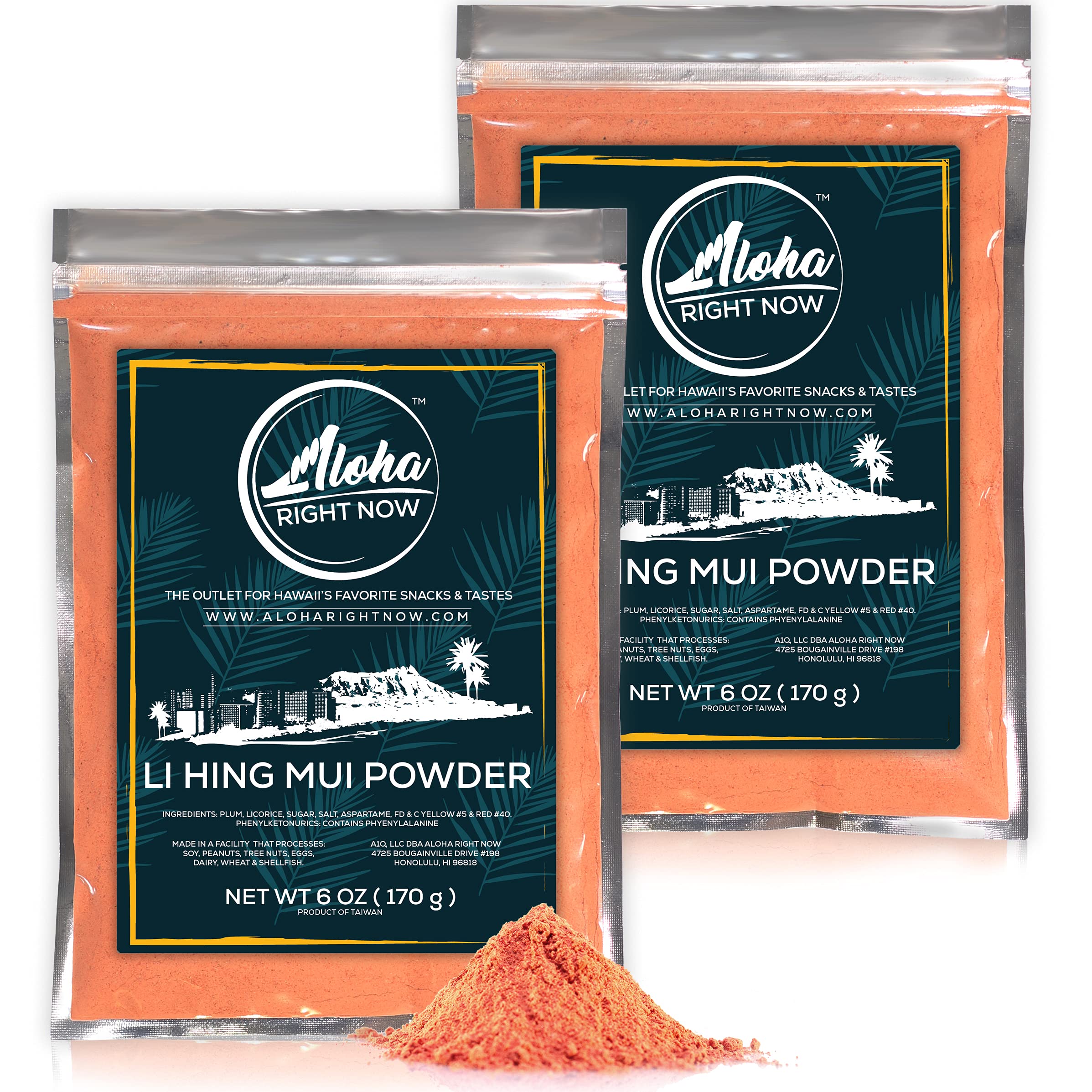 Aloha Right Now Authentic Li Hing Mui Powder 6 oz (Pack of 2) - for ...