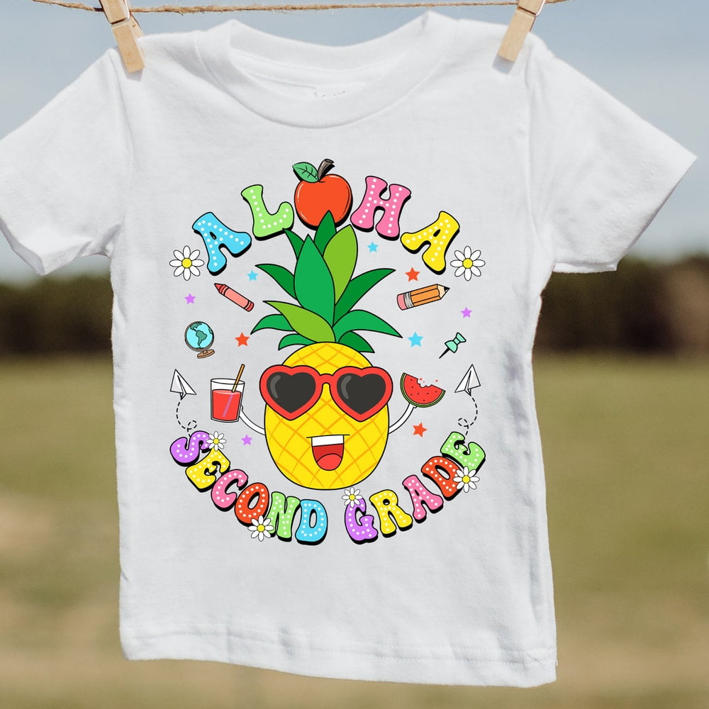 Aloha Second Grade Shirt, Kids 2Nd Grade Shirt, Back To School Youth ...