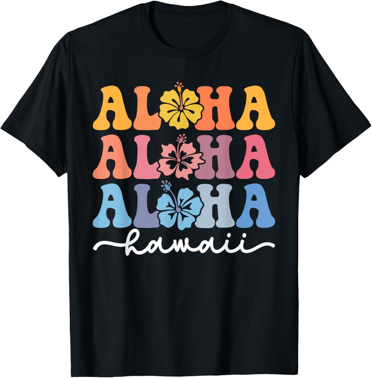 Aloha Shirt Hawaiian Flower Hawaii Vacation Women Men Kids T-Shirt ...