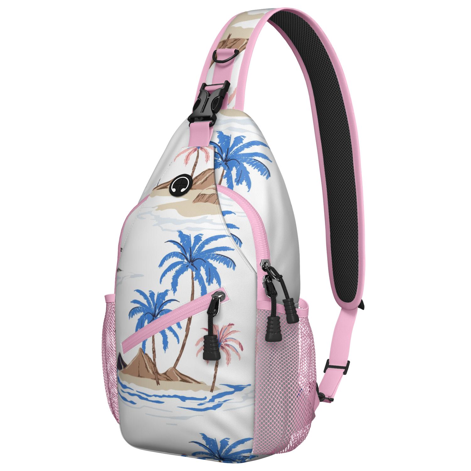 Aloha Shoulder Backpack - Hawaiian Beach Landscape Sling Bag with ...