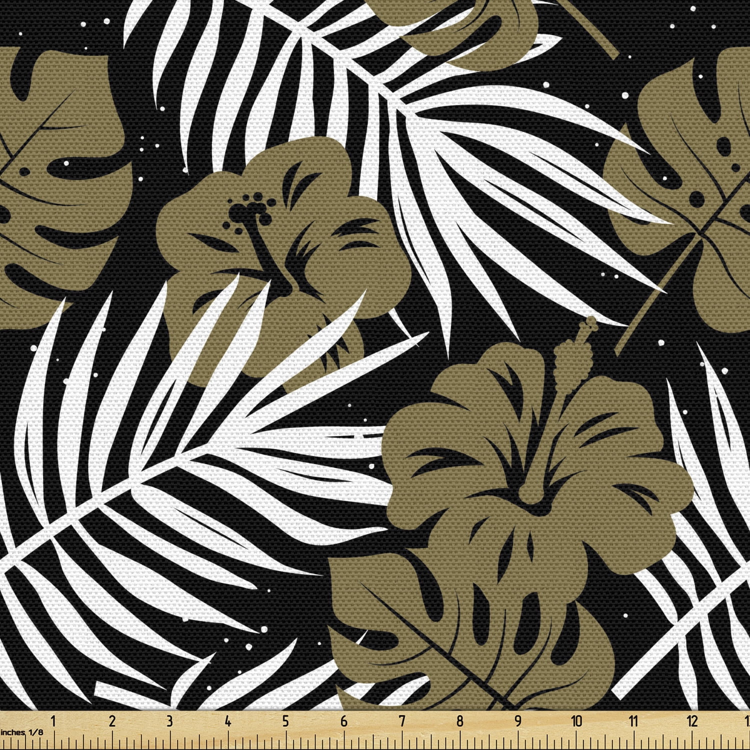 Ambesonne Aloha Fabric by the Yard Upholstery, Tropic Foliage Motifs ...
