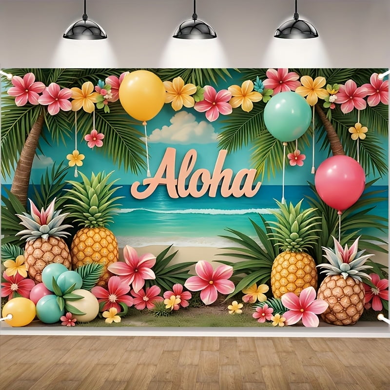 Aloha Summer Backdrop Summer Hawaiian Tropical Luau Beach Photography ...