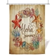 Aloha Summer Shower Curtains for Bathroom, Red Starfish Shell Coral ...