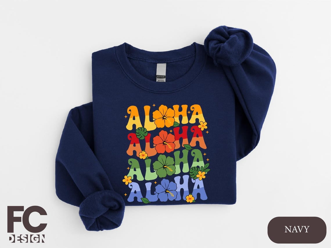 Aloha SweatHawaii Family Vacation Sweater, Hawaii Surf Beach Girls Summer SweatBeach Lover Tee ...