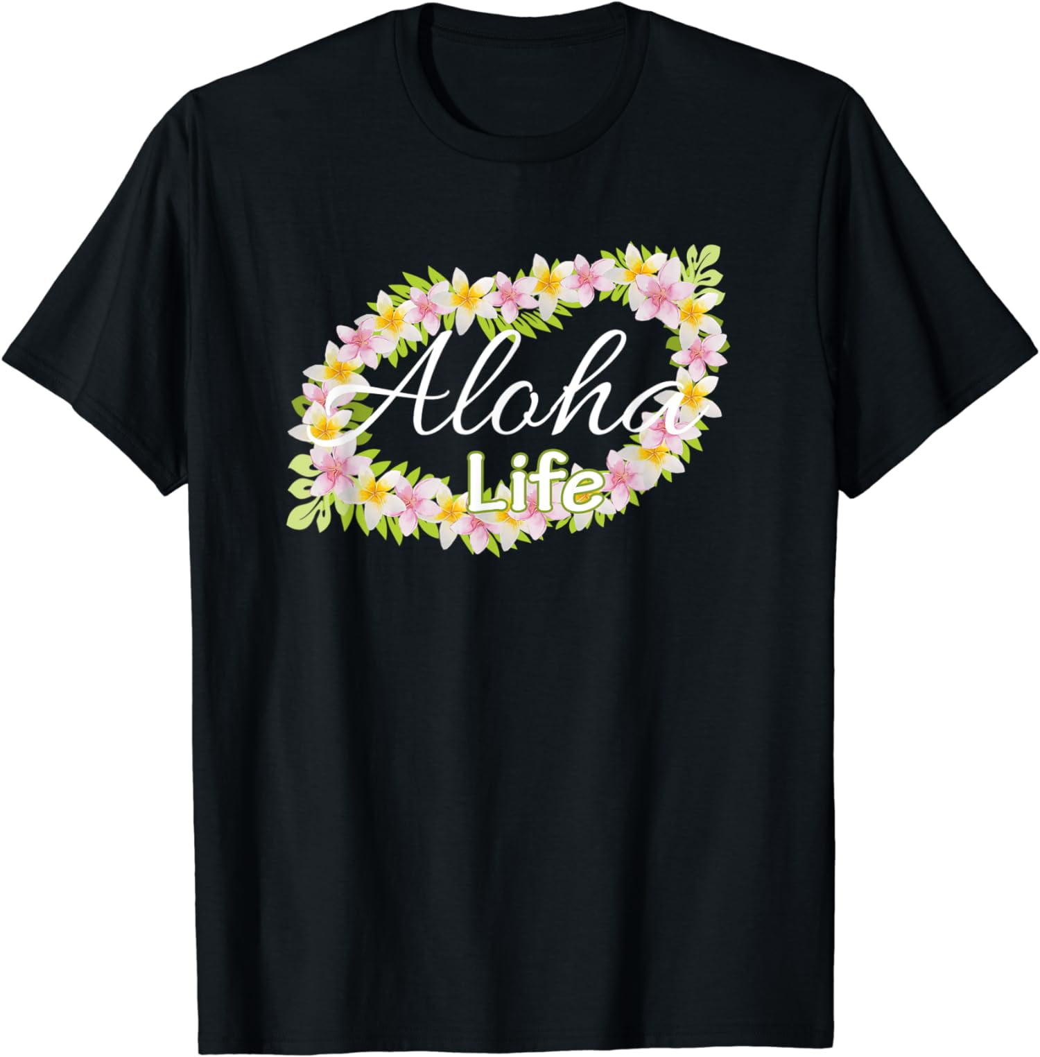 Aloha T Shirt-Hawaiian Beach Luau Party Lei T Shirt - Walmart.com