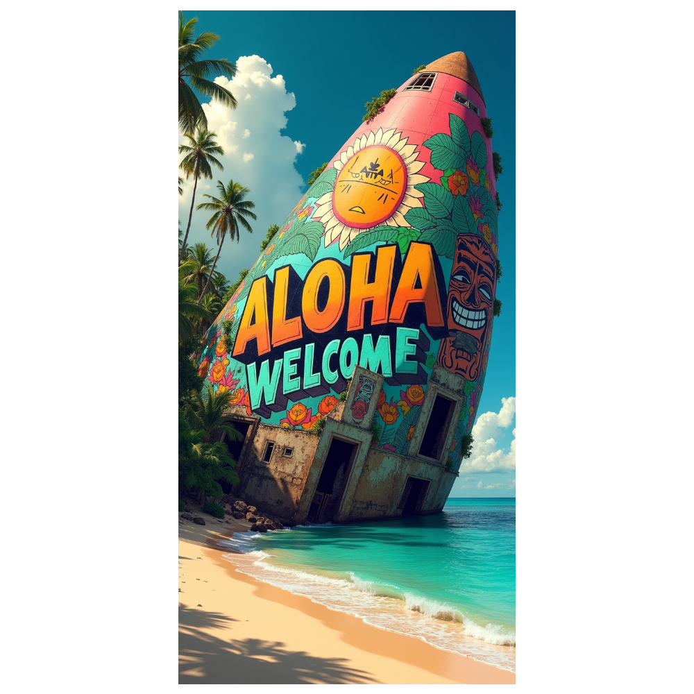 Aloha Themed Airship Design Welcome Banner, Party Background Decor ...