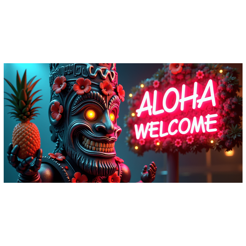 Aloha Themed Airship Design Welcome Banner, Party Background Decor ...