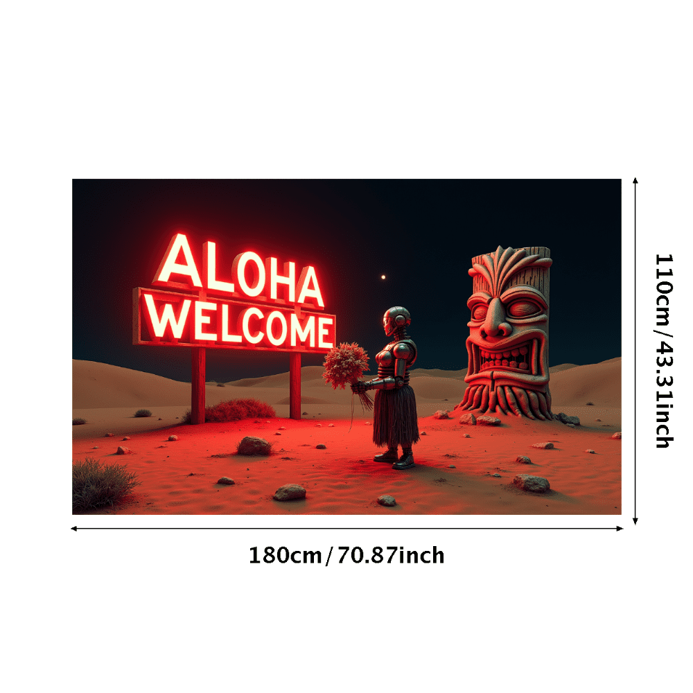 Aloha Themed Airship Design Welcome Banner, Party Background Decor ...