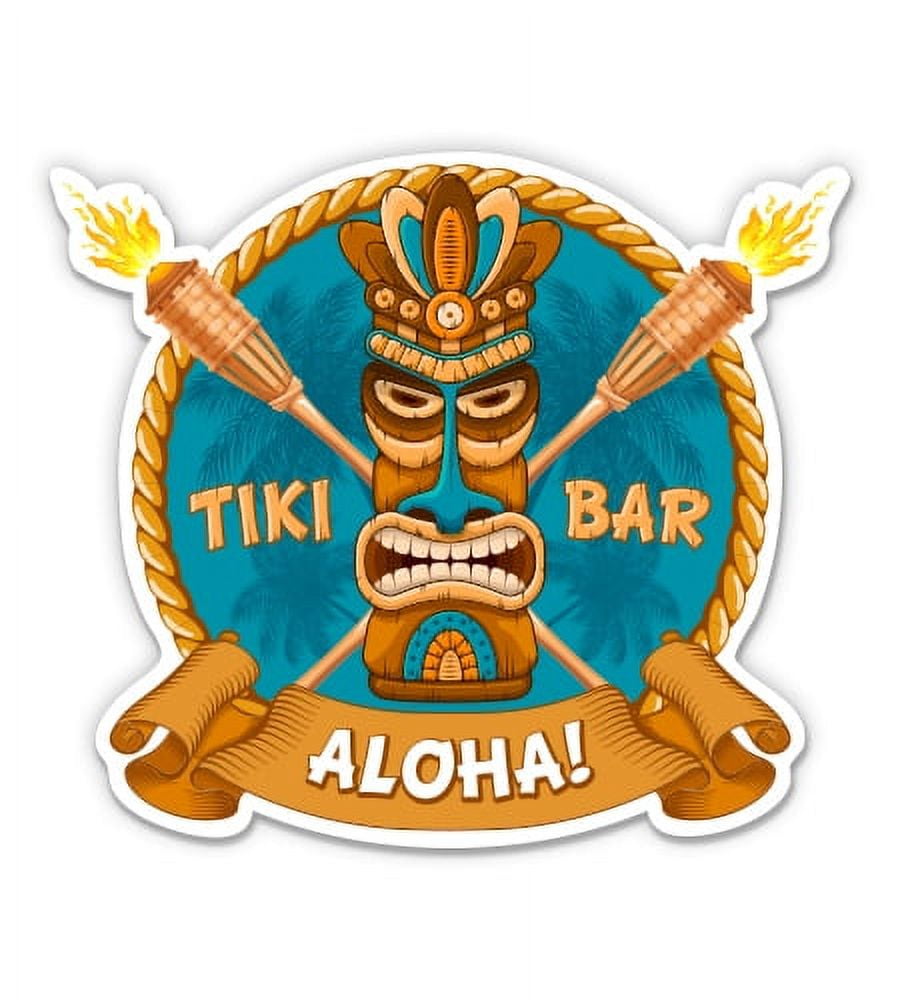 Aloha Tiki Bar - 8" Vinyl Sticker - For Car Laptop I-Pad - Waterproof ...