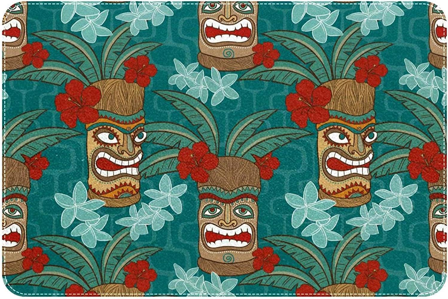 Aloha Tiki Tropical Shower Mats Non Slip Without Suction Cups Bath Mat ...