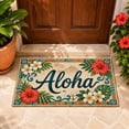 Aloha Tropical Paradise Doormat, Hibiscus Plumeria Monstera Design, Non ...