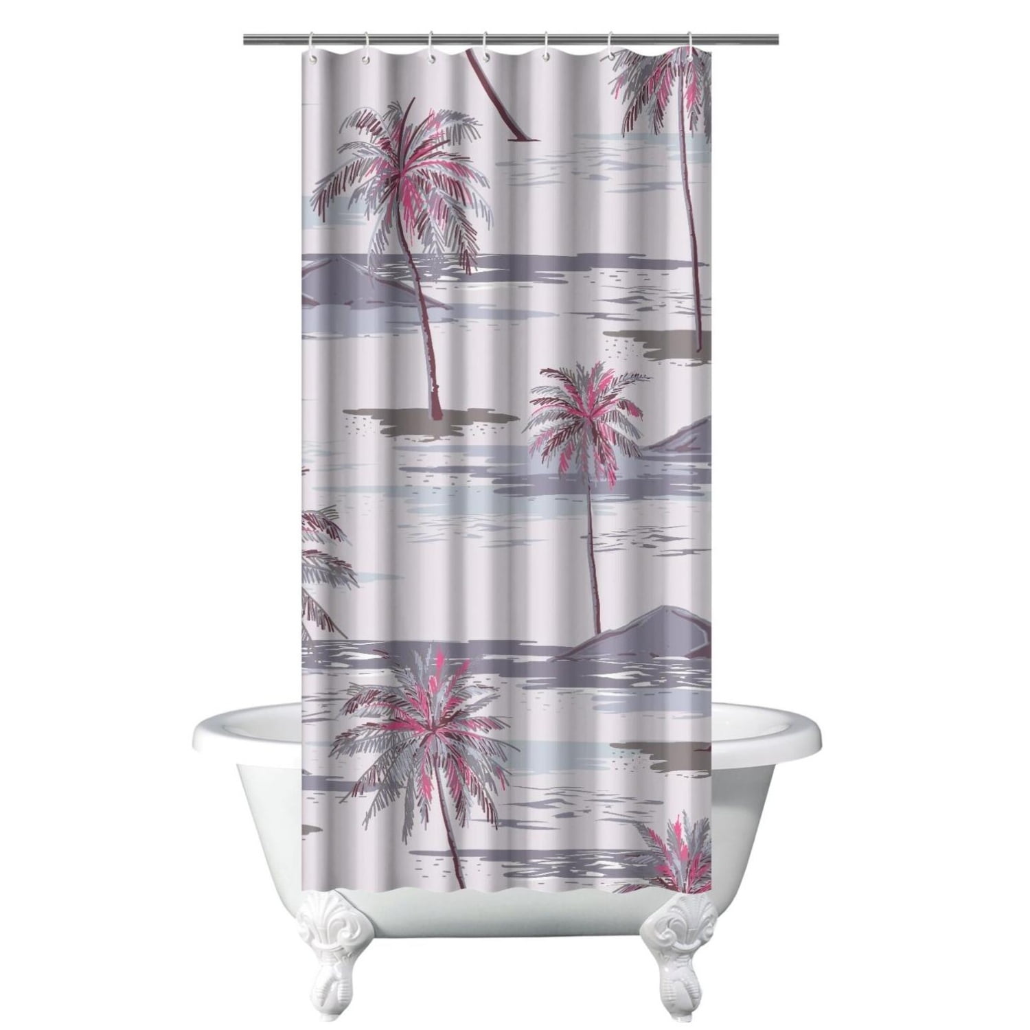 Aloha Tropical Shower Curtain - Safari Jungle Island Print, Waterproof ...