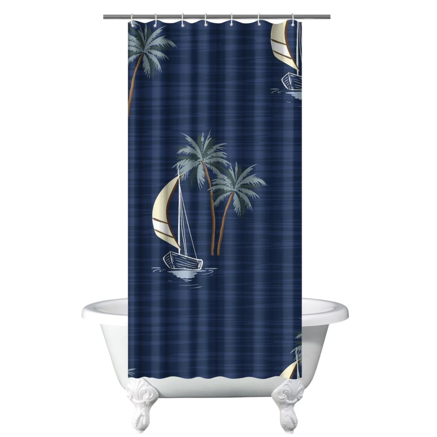Aloha Tropical Shower Curtain - Safari Jungle Island Print, Waterproof ...