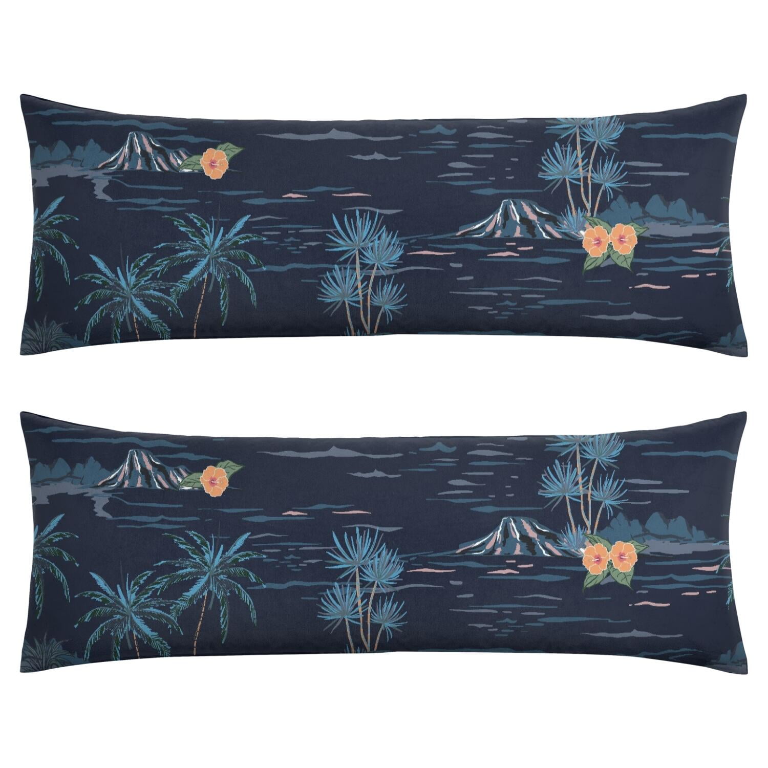 Aloha Tropical Sunset Palm Tree Body Pillow Cover - Cozy 20x54 Stretchy ...