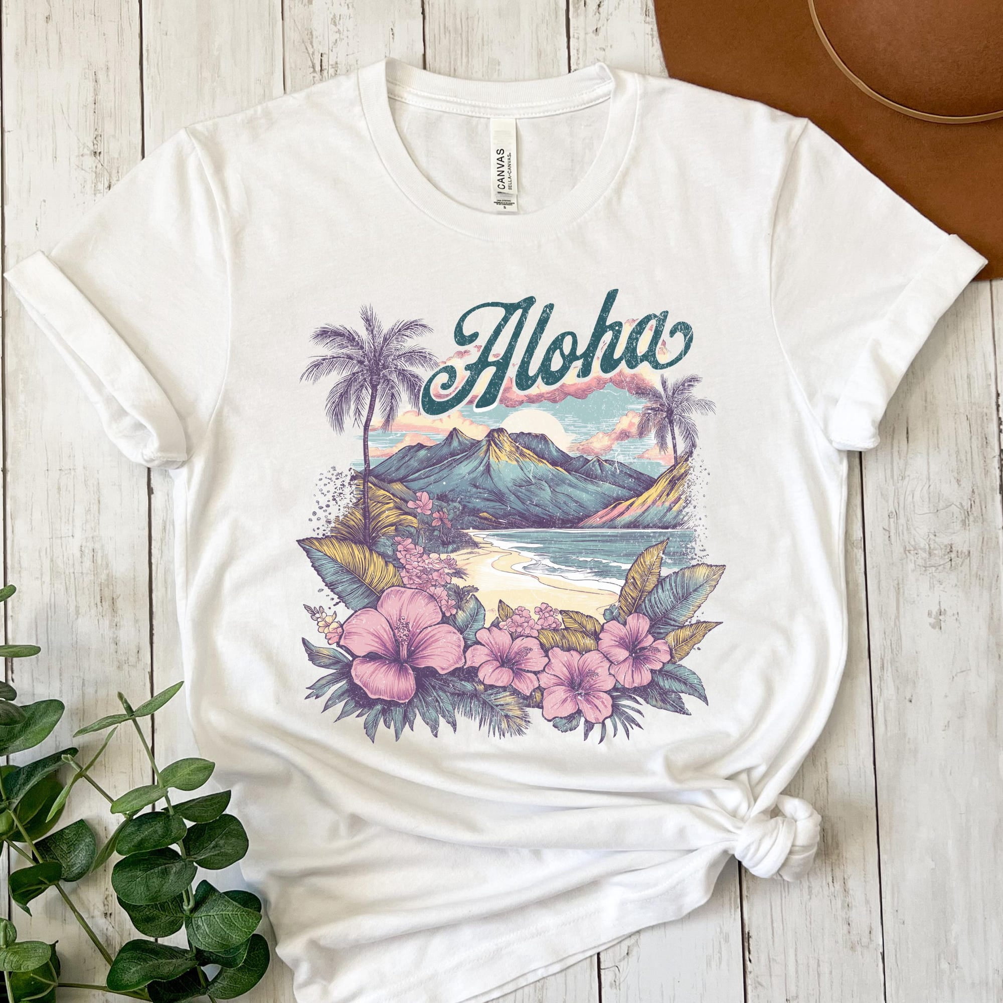 Aloha Tropical Tee Retro Hawaii Shirt Beach Vacation Shirt Summer ...