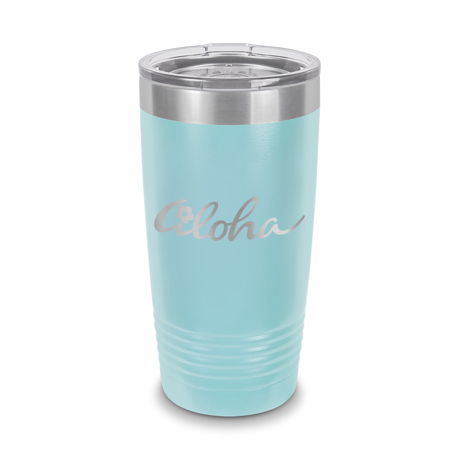Aloha Tumbler 20 oz - Laser Engraved w/ Clear Lid - Stainless Steel ...