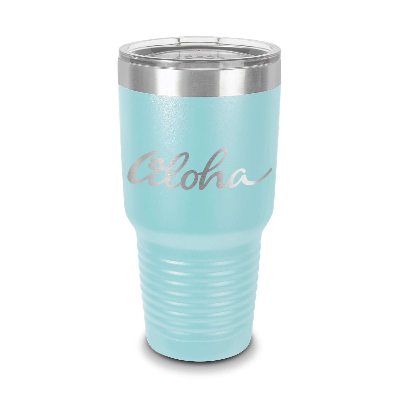 Aloha Tumbler 30 oz - Laser Engraved w/ Clear Lid - Stainless Steel ...