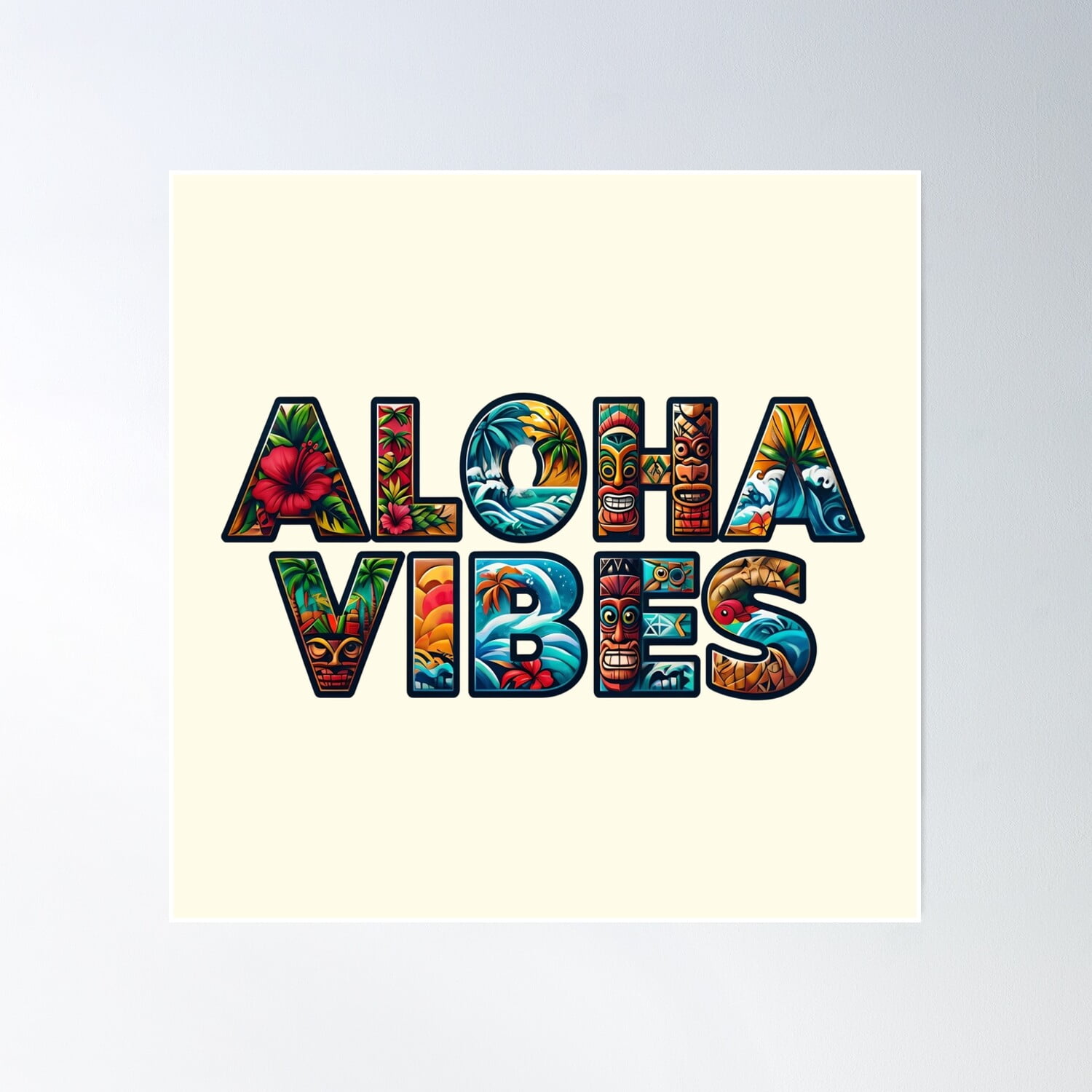 Aloha Vibes Tropical Design – Vibrant Hawaiian Motif Artwork With ...