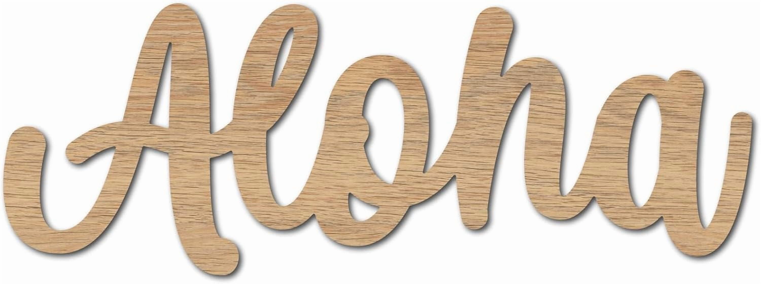 Aloha Wooden Cutout Word Wood Sign Unfinished Greeting Letter Blank ...