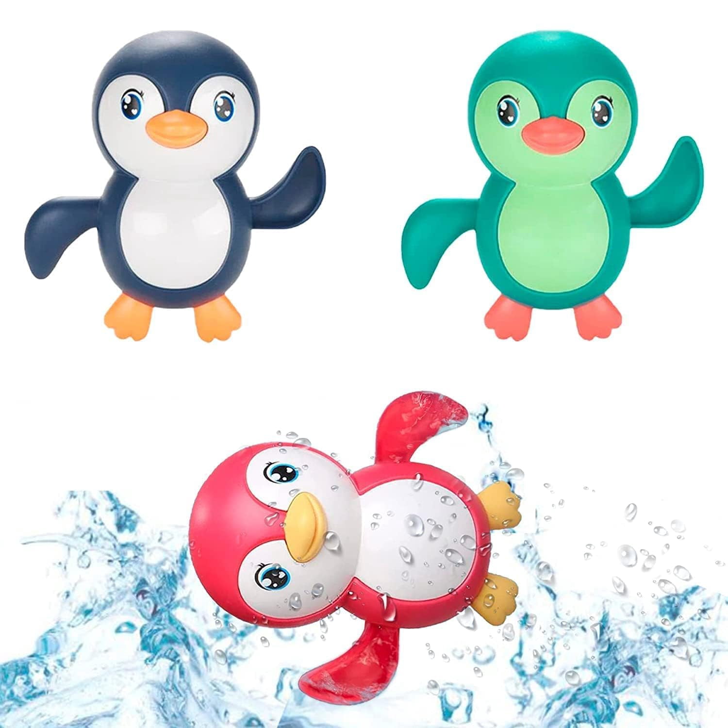 Alokik Plastic Floating Penguin Bathtub Toy for Kids, Water Toys, Cute ...
