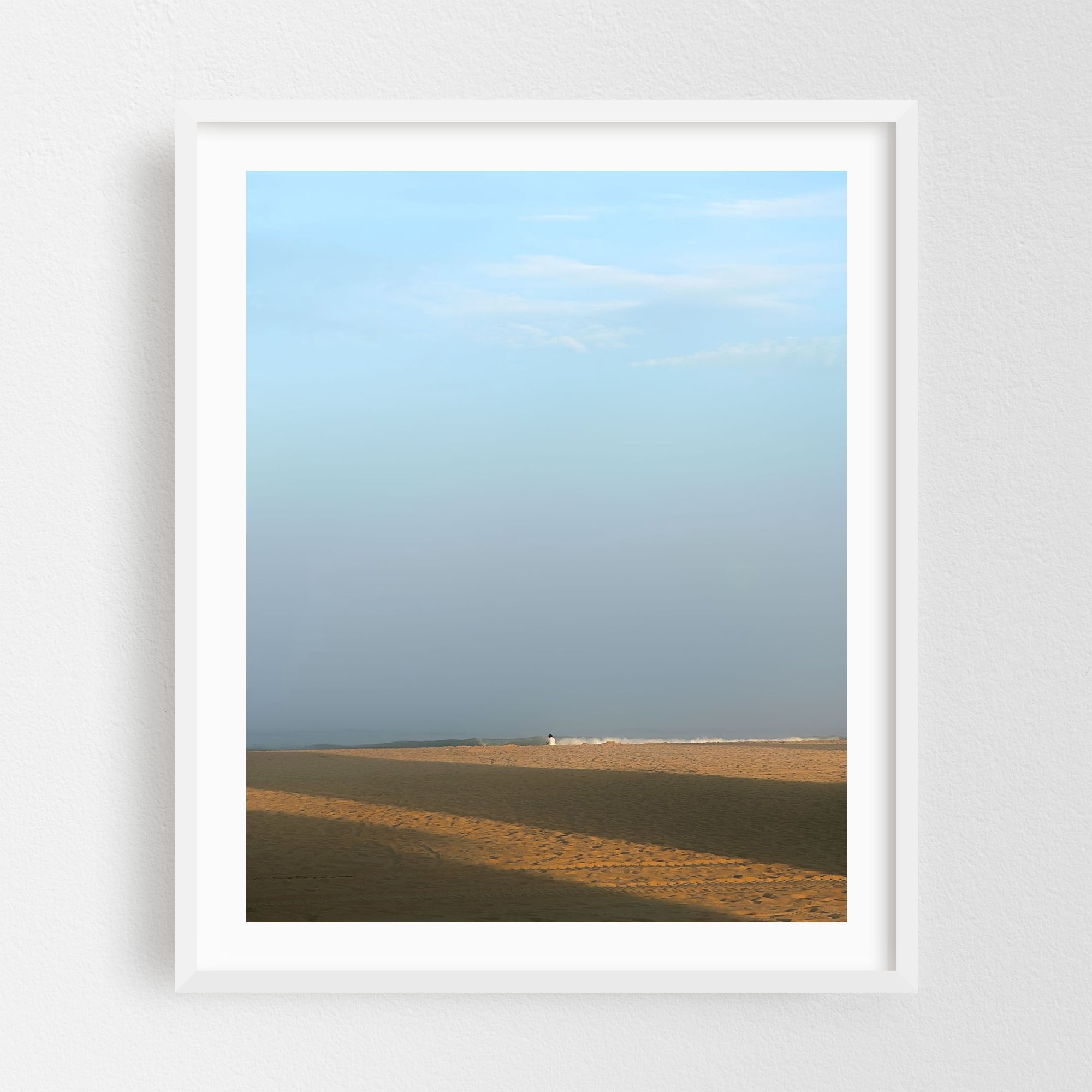 Alone on the Beach - Ocean City Maryland Photography White Framed Wall ...