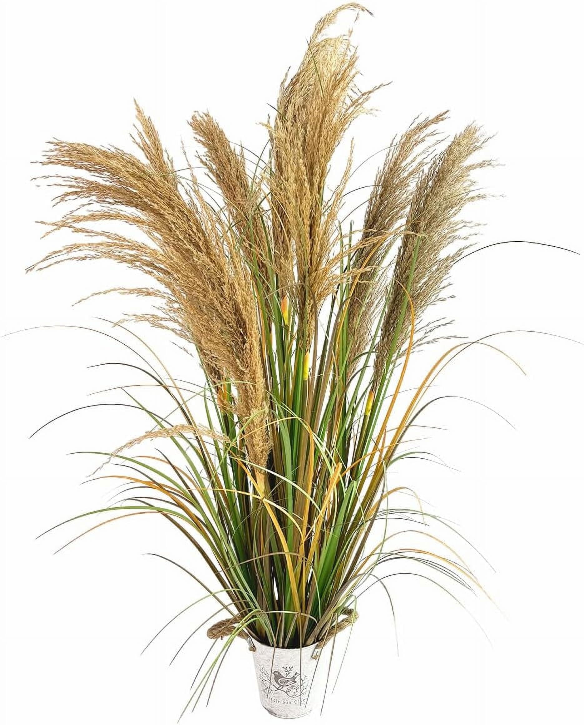 Alonfala - 43" (1-Pack) Pampas Grass Potted Plants - Artificial Faux ...
