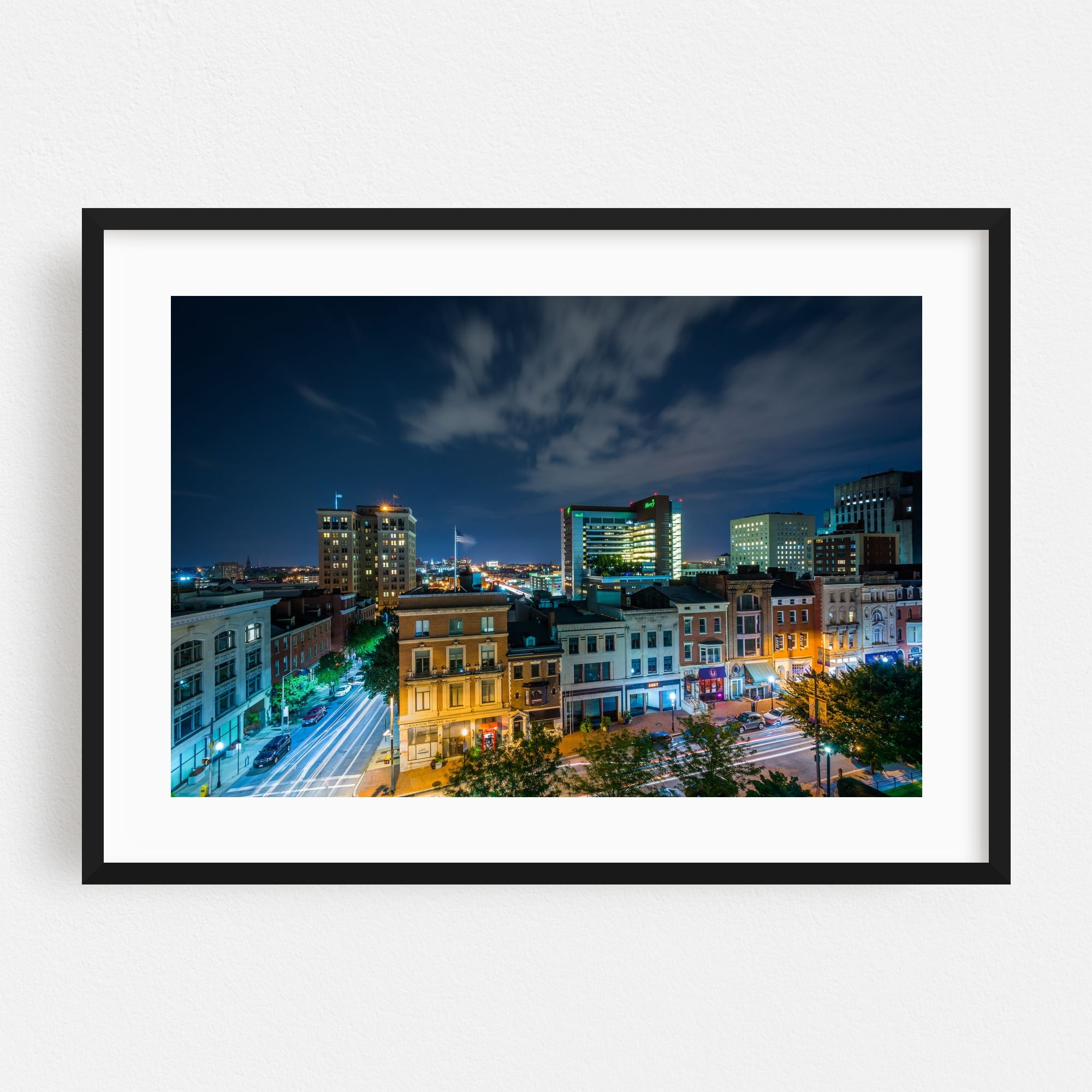 Along Charles - Baltimore Maryland Photography Black Framed Wall Art ...