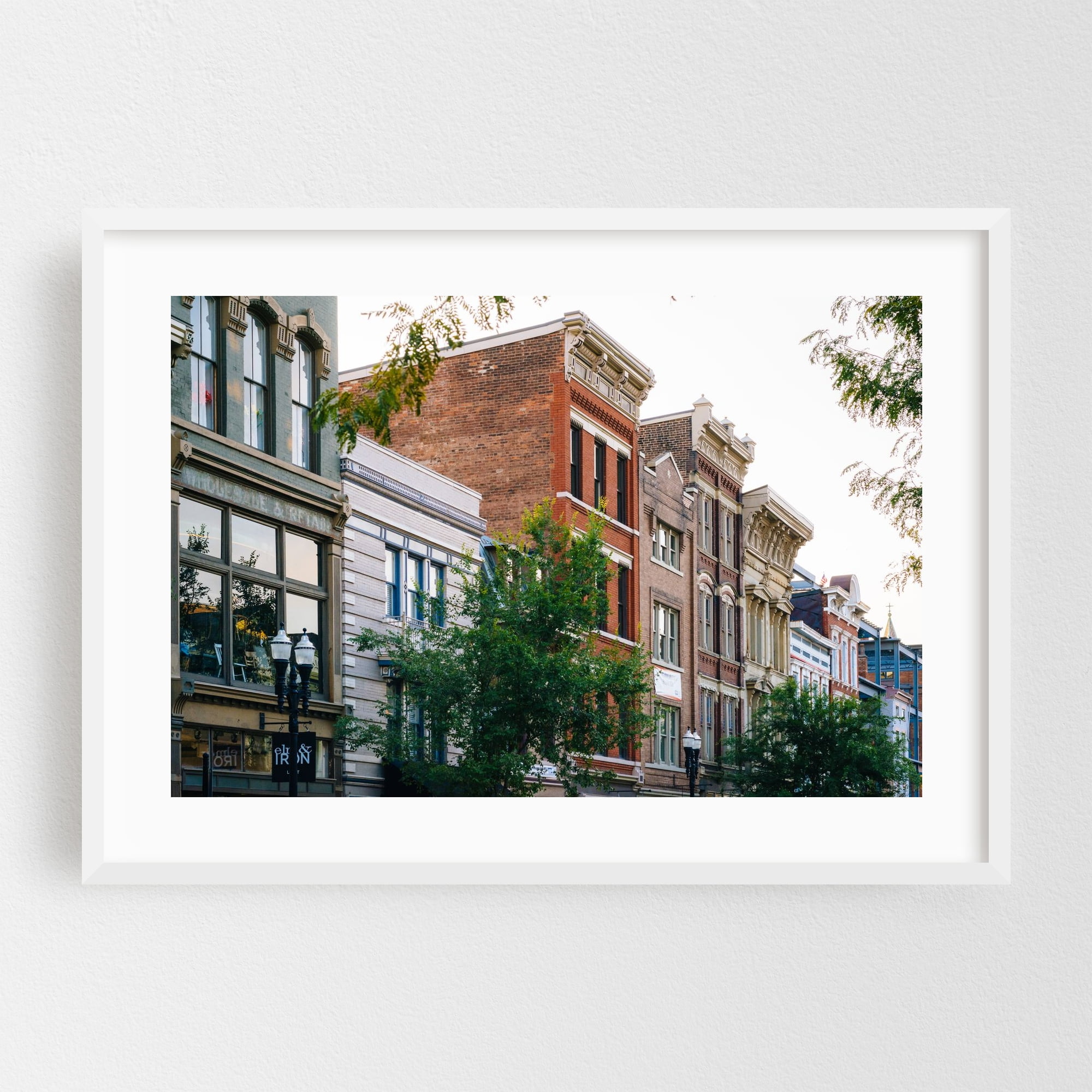 Along Vine Street 02 - Cincinnati Ohio Photography White Framed Wall Art Print 8 x 12 inches ...