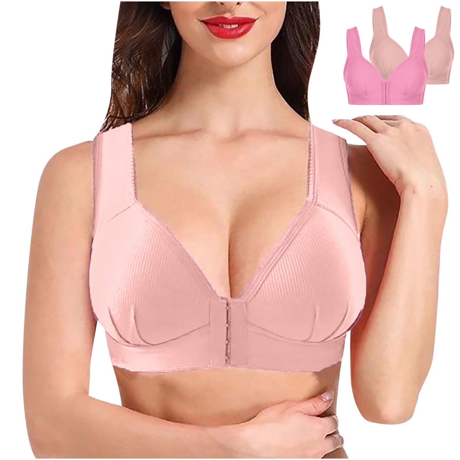 Aloohaidyvio Bras2pcs Womens Plus Size Comfortable Push Up Hollow Out Bra Underwear