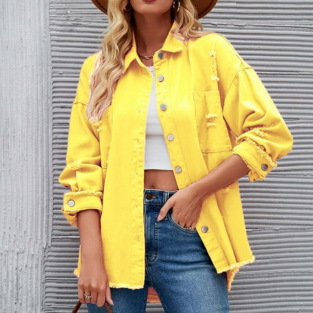 Aloohaidyvio Denim Jackets for Women 2024 Spring Summer Women's Jean ...