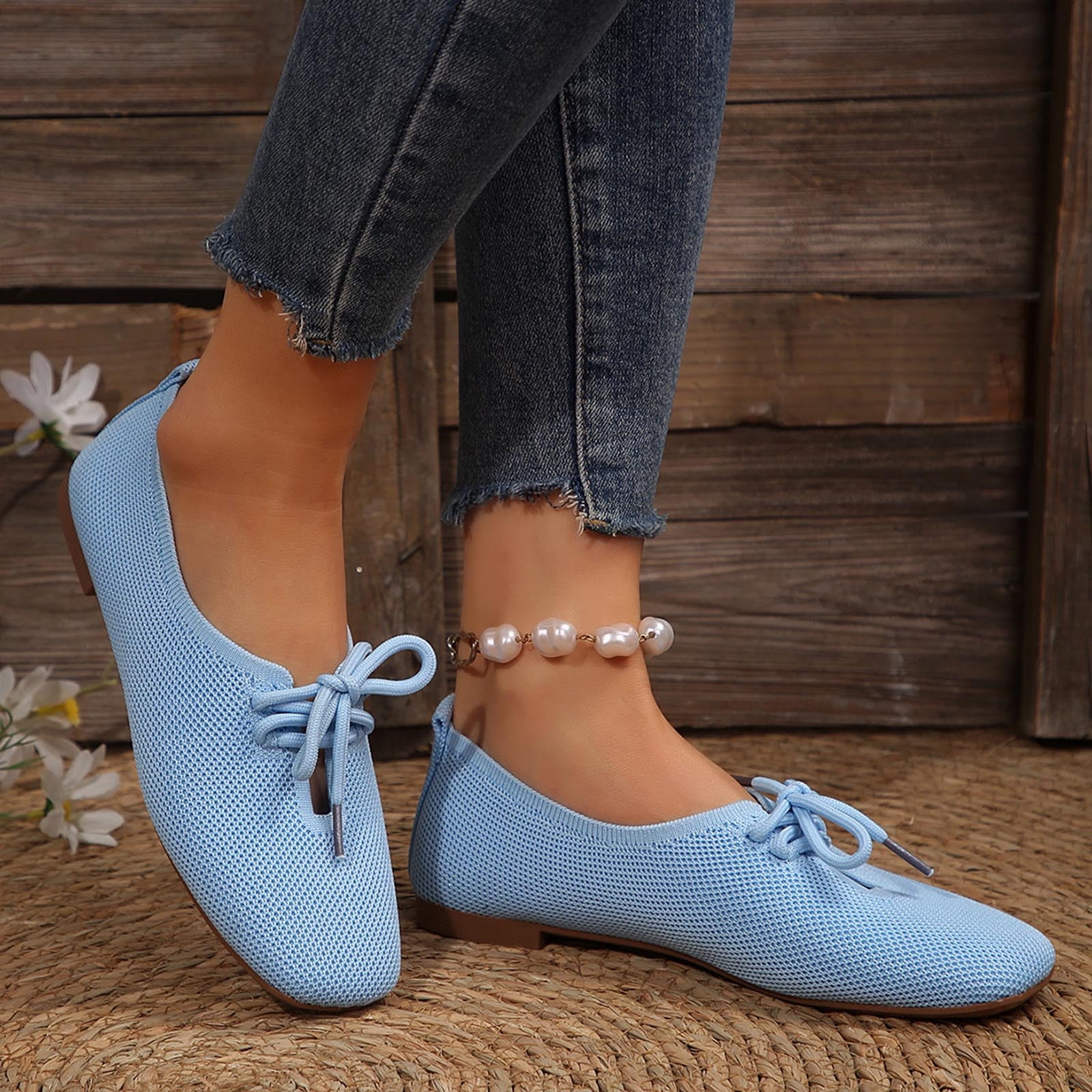 Aloohaidyvio Flats for Women Round Toe Flat Shoes Dressy Black Ballet ...