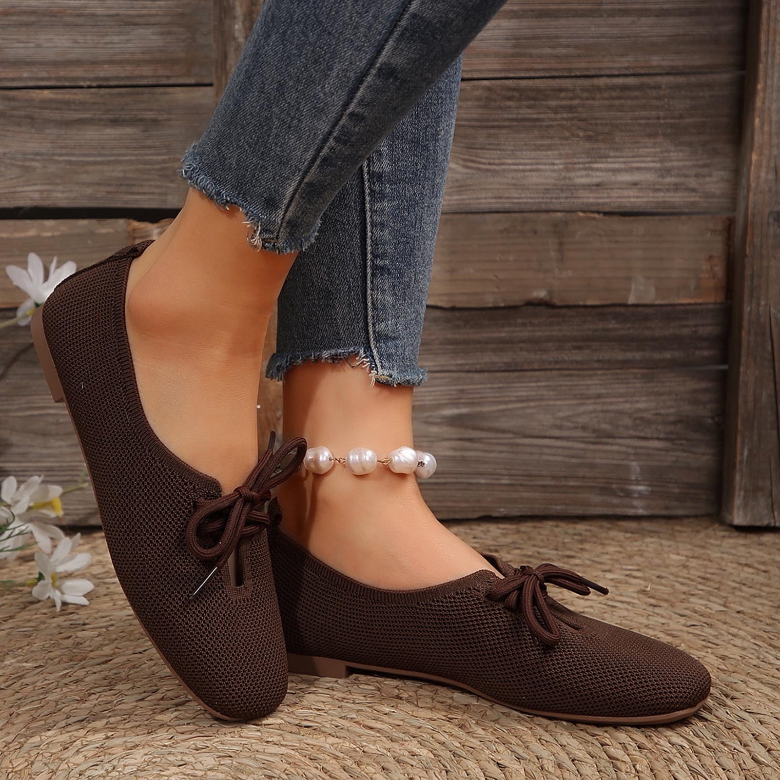 Aloohaidyvio Flats for Women Round Toe Flat Shoes Dressy Black Ballet ...