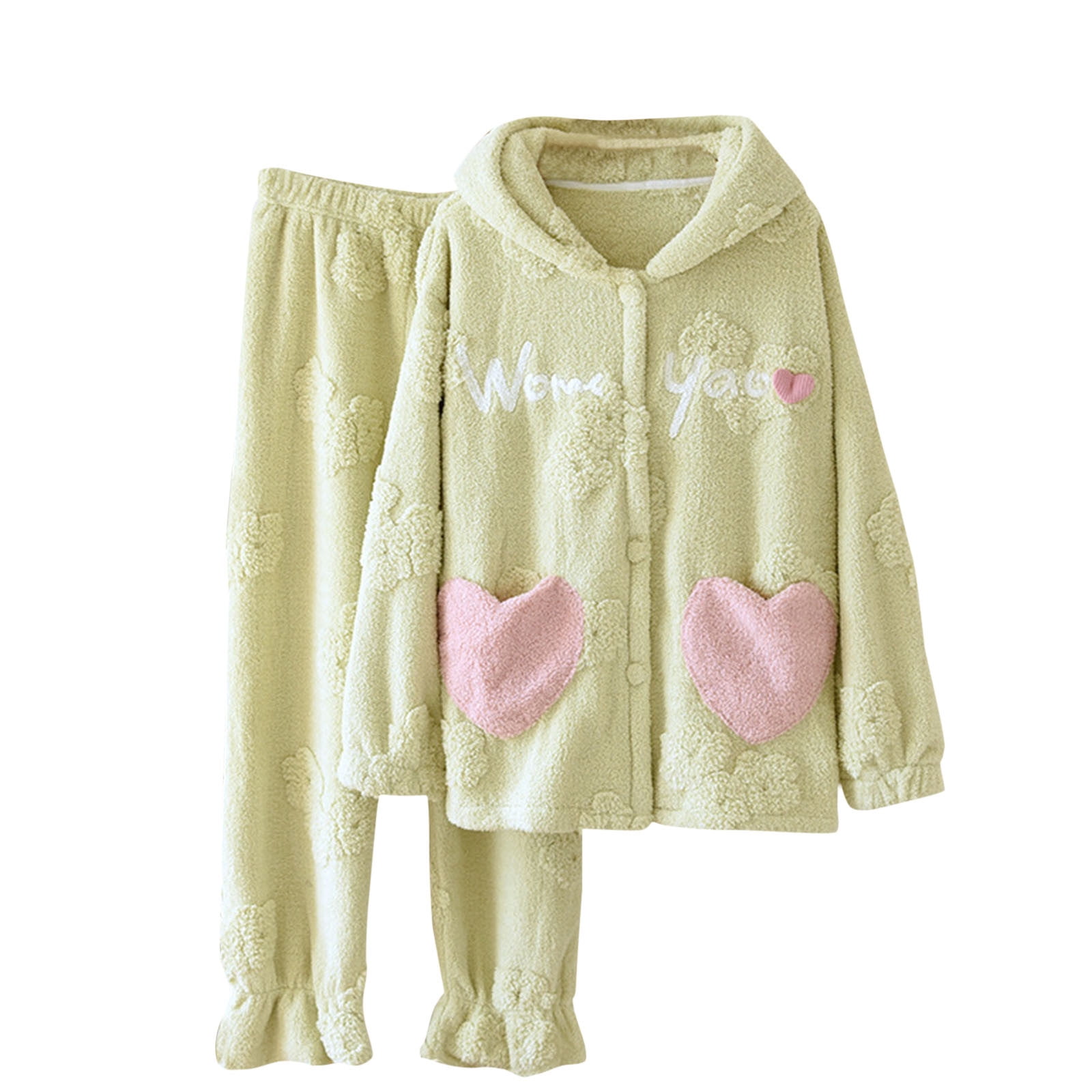 Aloohaidyvio Fuzzy Pajamas Set for Women Winter Warm Fluffy Loungewear ...