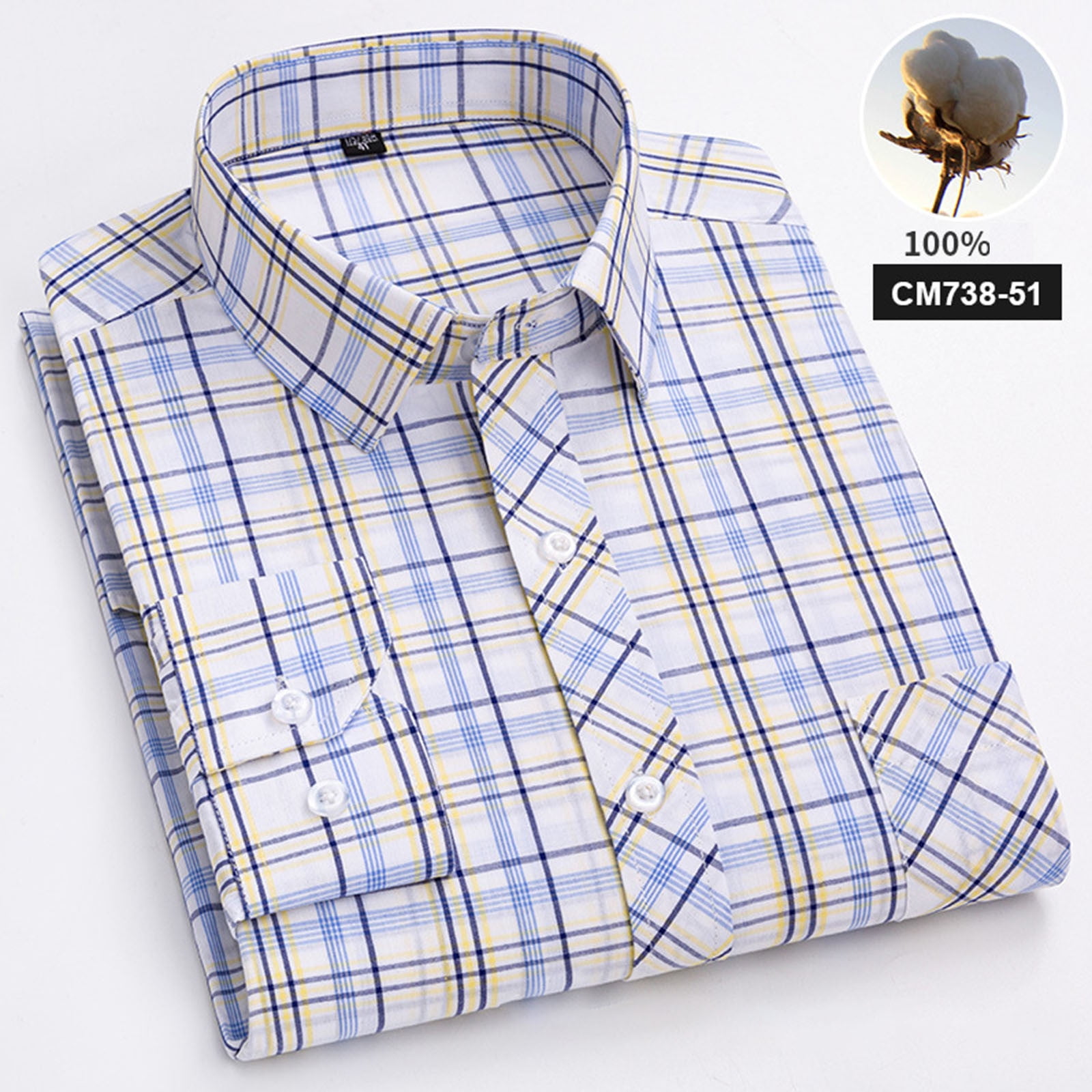 Aloohaidyvio George Button Up Shirt for Men 6.5oz Cotton Long Sleeve ...
