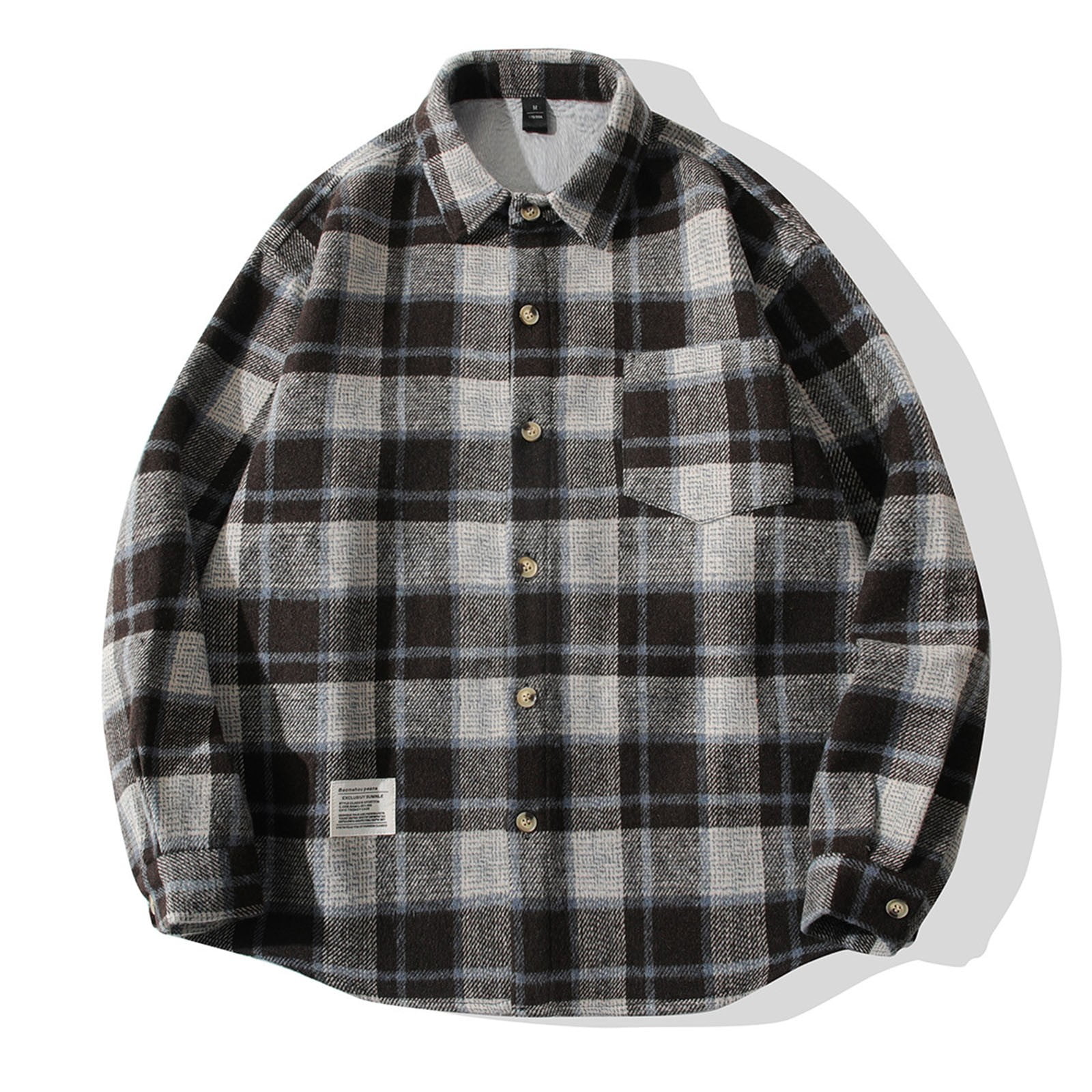 Aloohaidyvio Men's Cotton Casual Plaid Flannel Long Sleeve Button Down ...