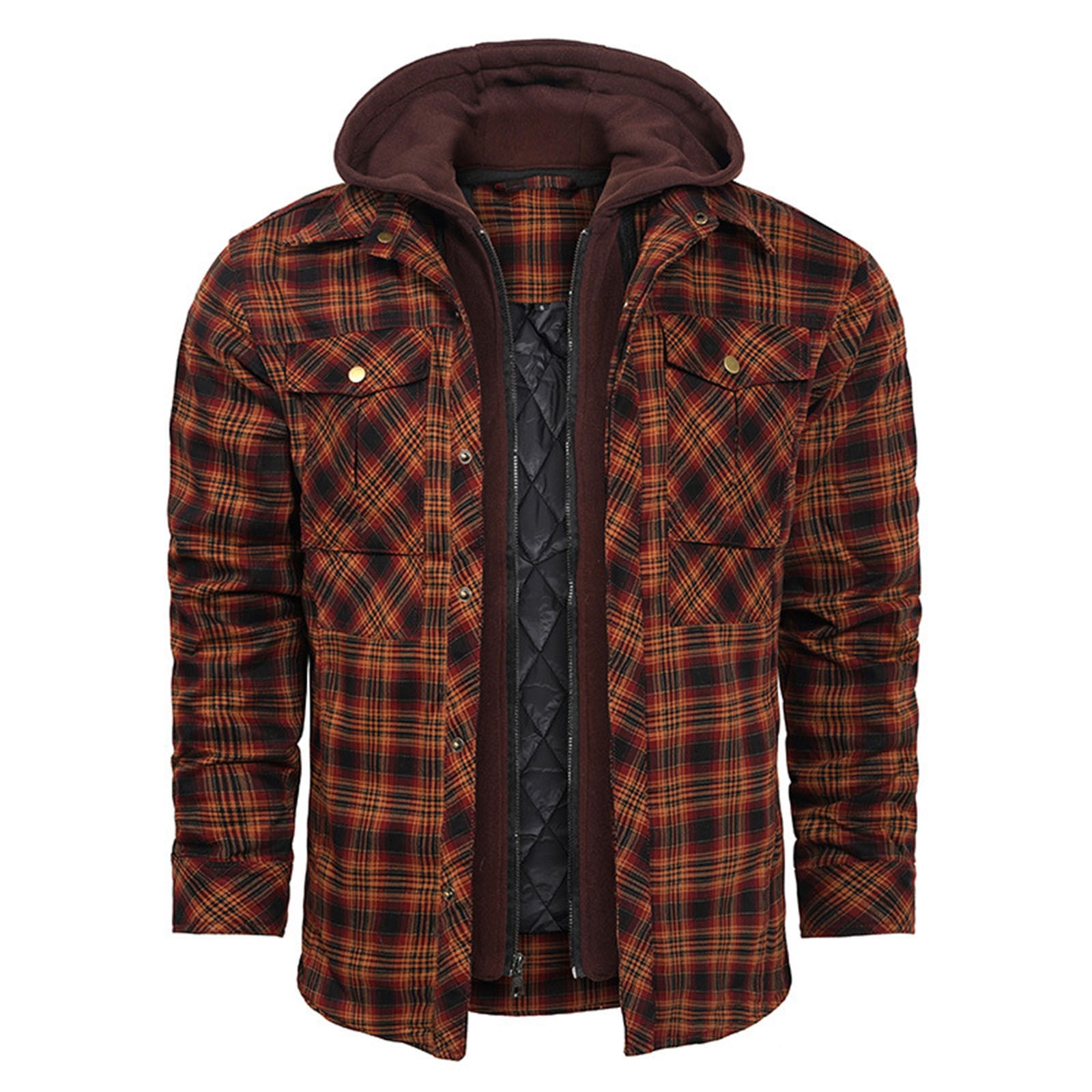 Aloohaidyvio George Men's Full Zip Flannel Jacket Sherpa Fleece Lined ...