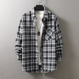 Aloohaidyvio Mens Flannel Shirts Cotton Long Sleeve Casual Regular Fit ...