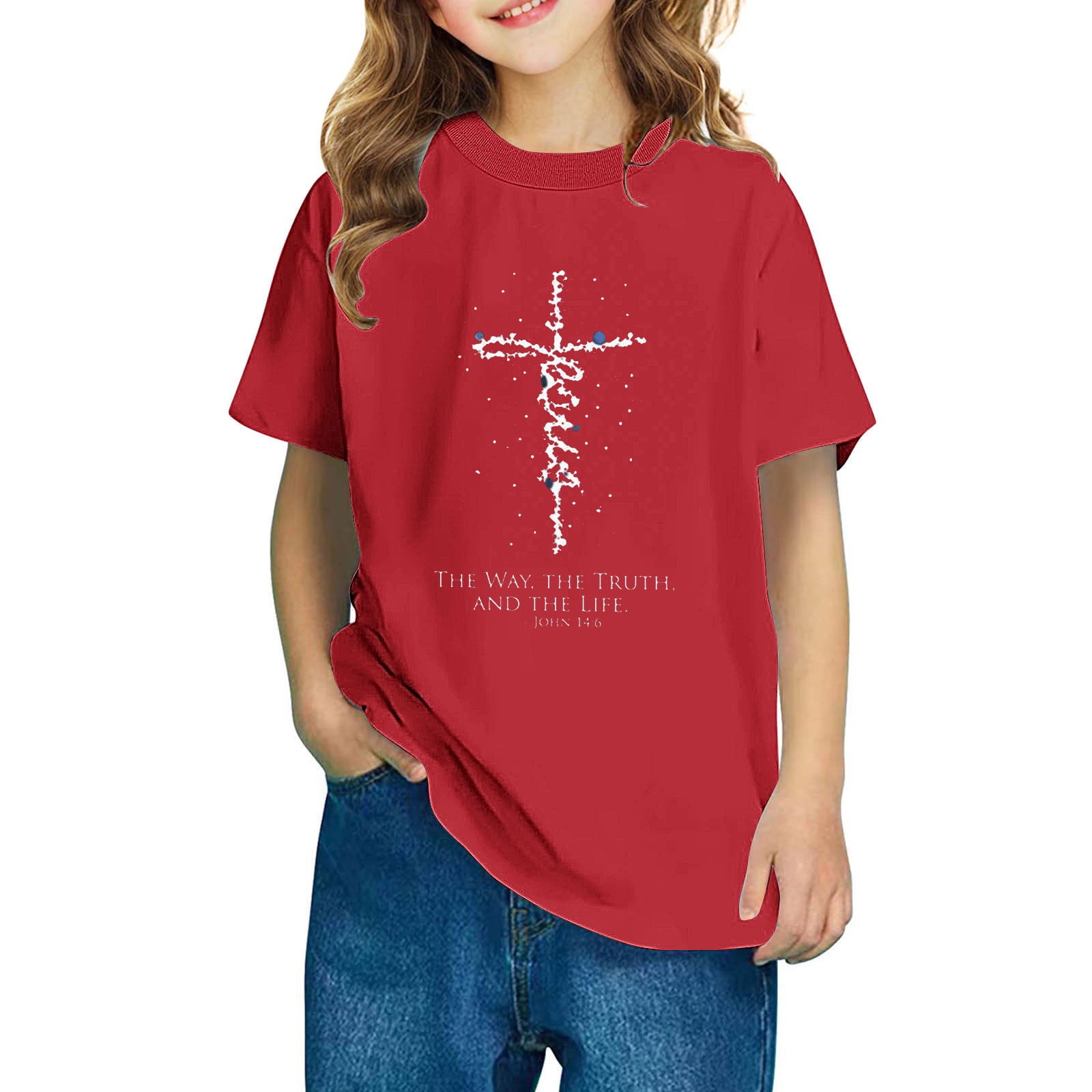 Aloohaidyvio Girls Easter T-Shirt Resurrection Cross Easter Shirt for ...