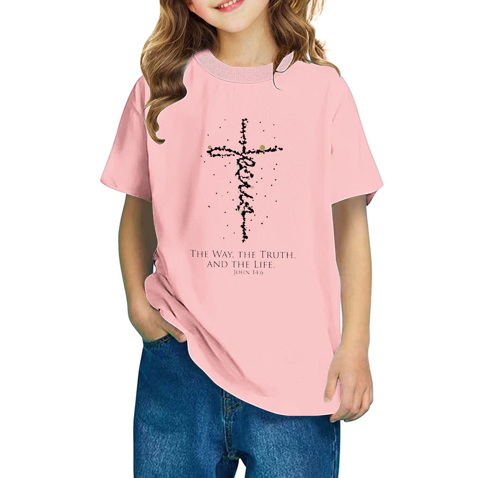 Aloohaidyvio Girls Easter T-Shirt Resurrection Cross Easter Shirt for ...