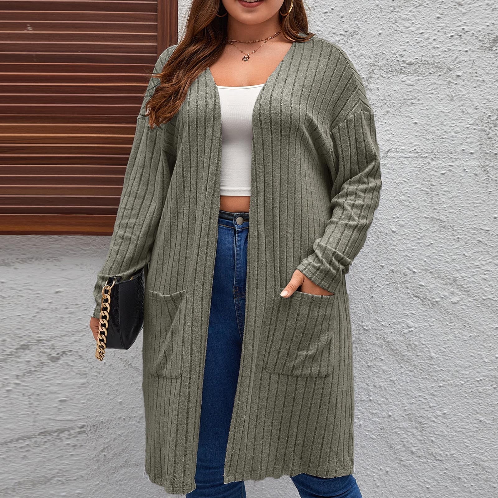 Aloohaidyvio Knit Cardigans for Women,Women's Solid Plus Size Fashion ...