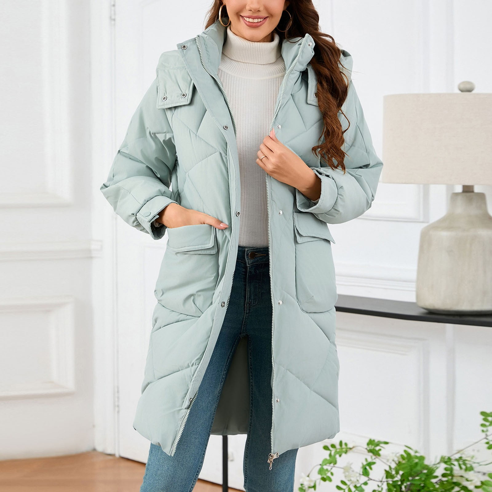 Aloohaidyvio Long Puffer Jacket for Women,2024 Thickened Winter Coat ...