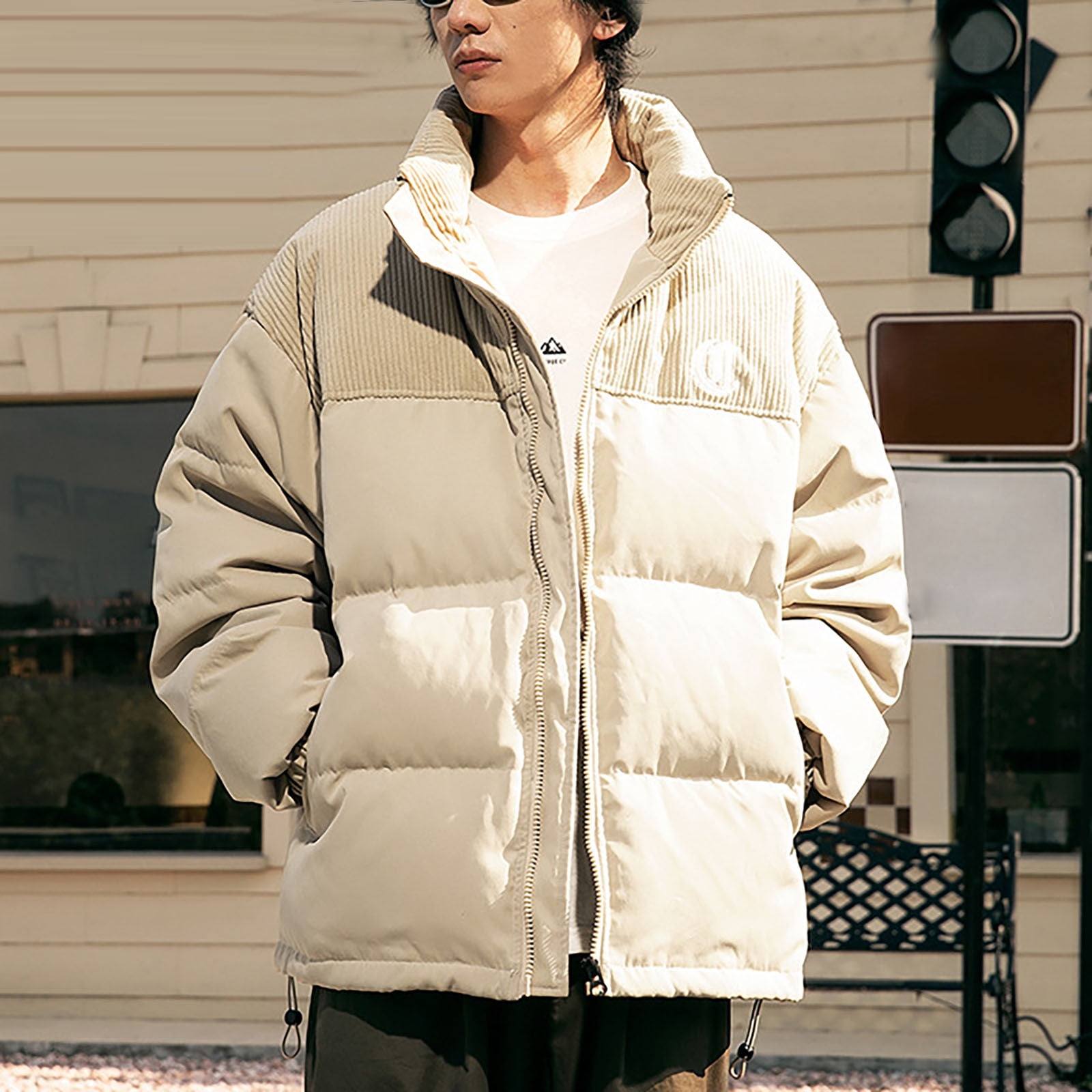 Aloohaidyvio Men's Thermal Puffer Jacket Winter Coats Water-Resistant ...