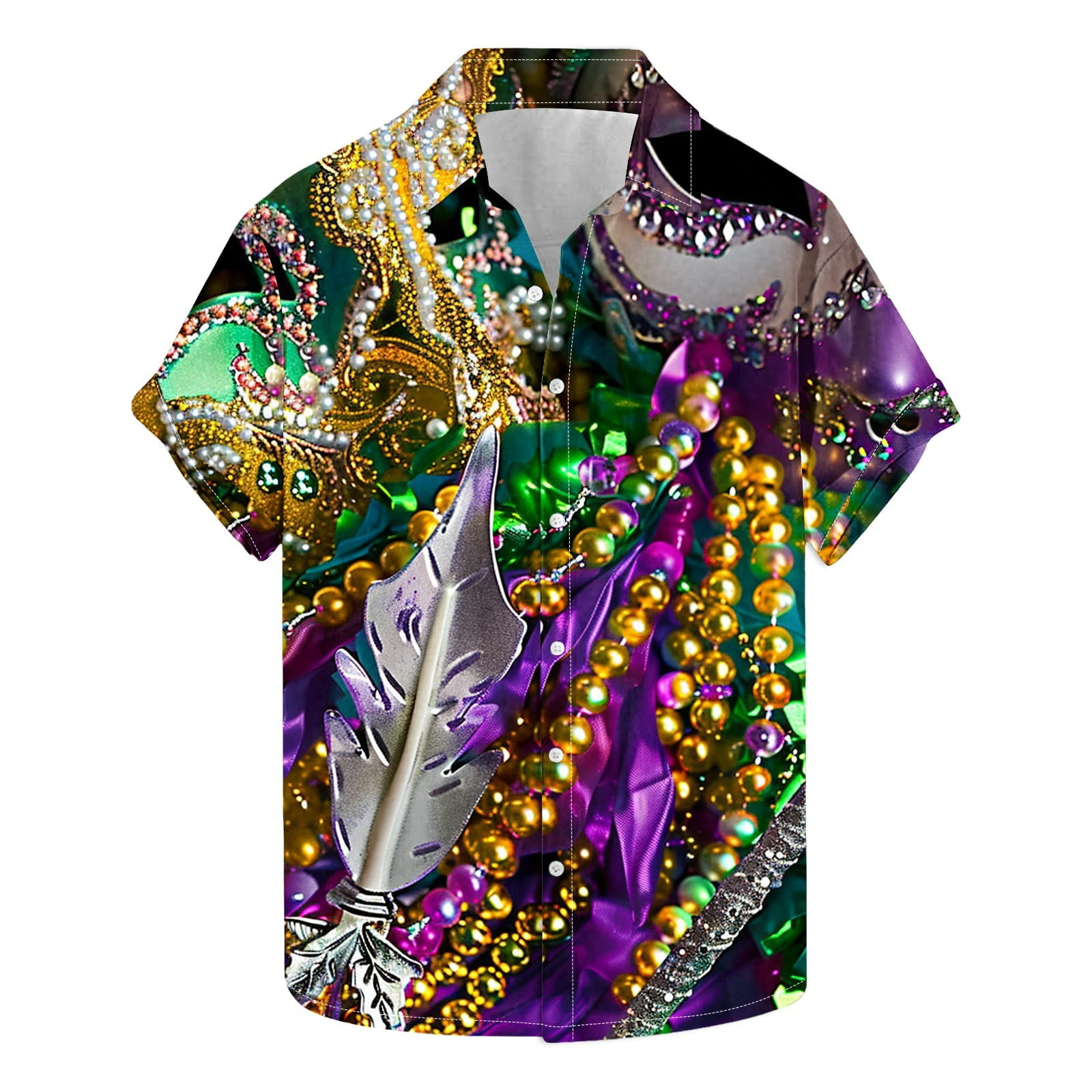 Aloohaidyvio Mens Mardi Gras Shirts Mardi Gras Unique Button Down ...