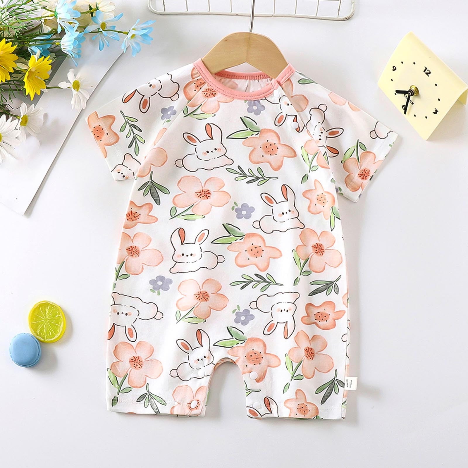 Aloohaidyvio Newborn Infant Baby Boys Girls Bodysuit Jumpsuits Short ...
