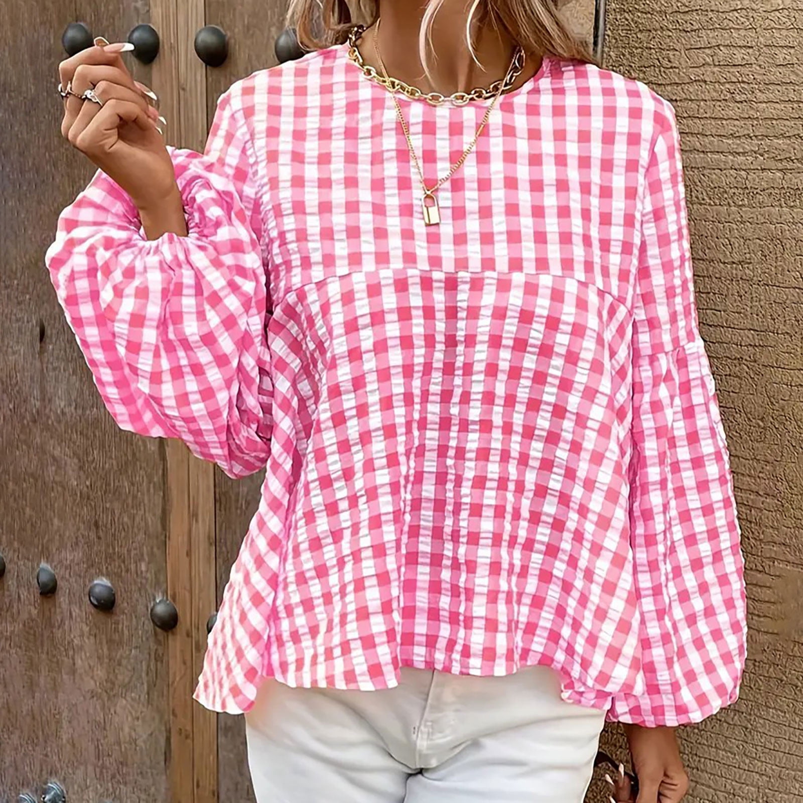 Aloohaidyvio No Boundaries Long Sleeve Tops,Womens Solid Color Collar ...