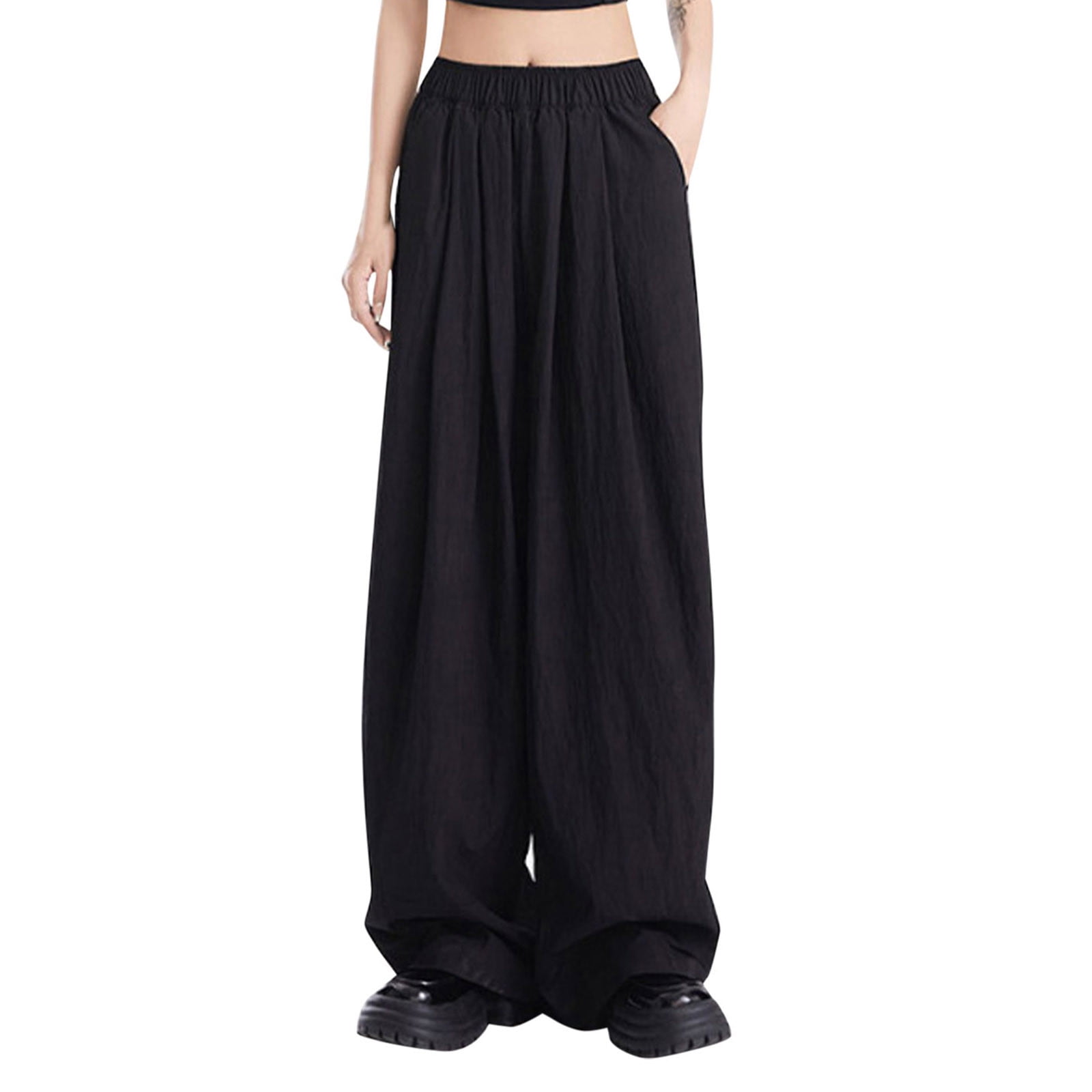 Aloohaidyvio Wide Leg Palazzo Pants for Women with Pockets Elastic ...