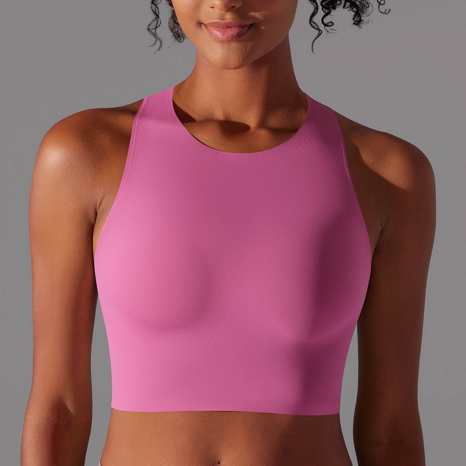 Aloohaidyvio Cropped Tank Tops for Women High Neck Racerback Tanks ...